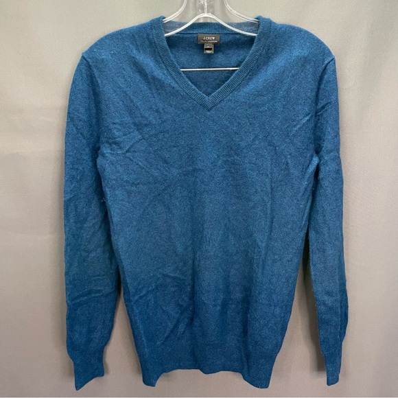 J. Crew | Sweaters | 0 Italian Cashmere Jcrew Knit V Neck Sweater Blue ...